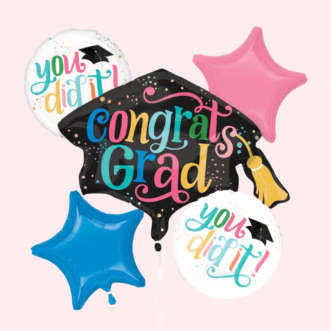 Pink Graduation Balloon Bouquet | High School Grad | College ...