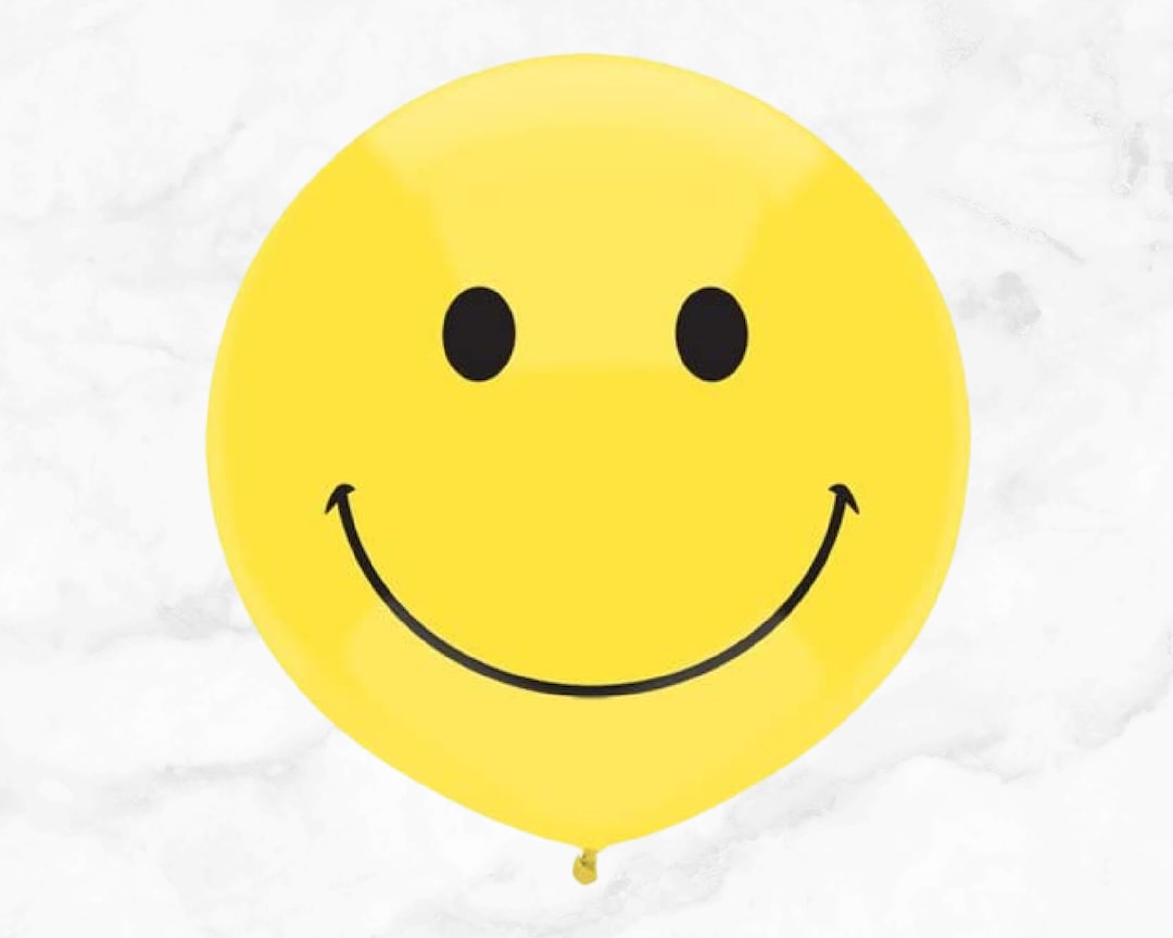 5 Piece Jumbo 17 Inch Latex Smile Face Balloon | One Happy Dude ...