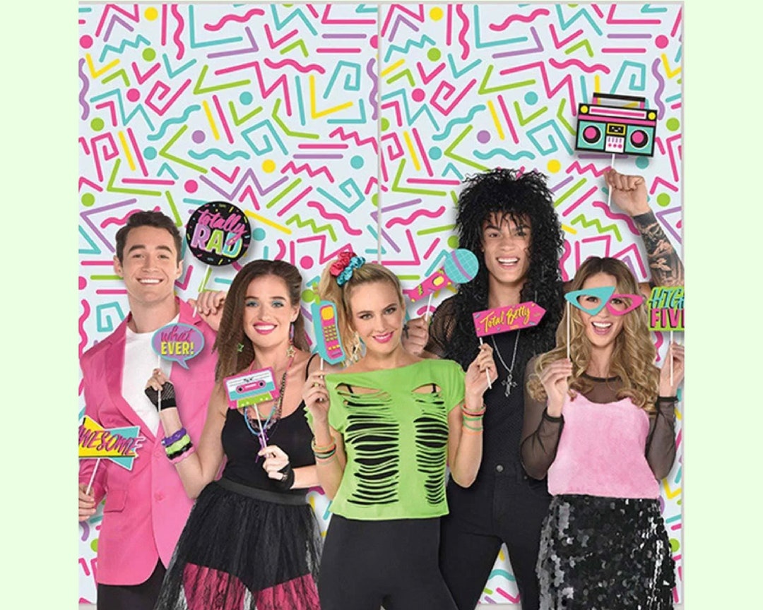 Decade Party Backdrop & Photo Props | Retro 80's Birthday Party ...