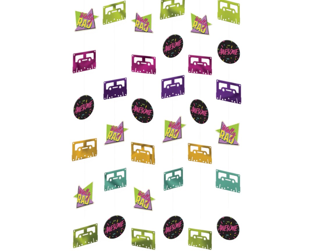 Decade Party String Decorations | 80s Birthday Party Decorations | 90s ...