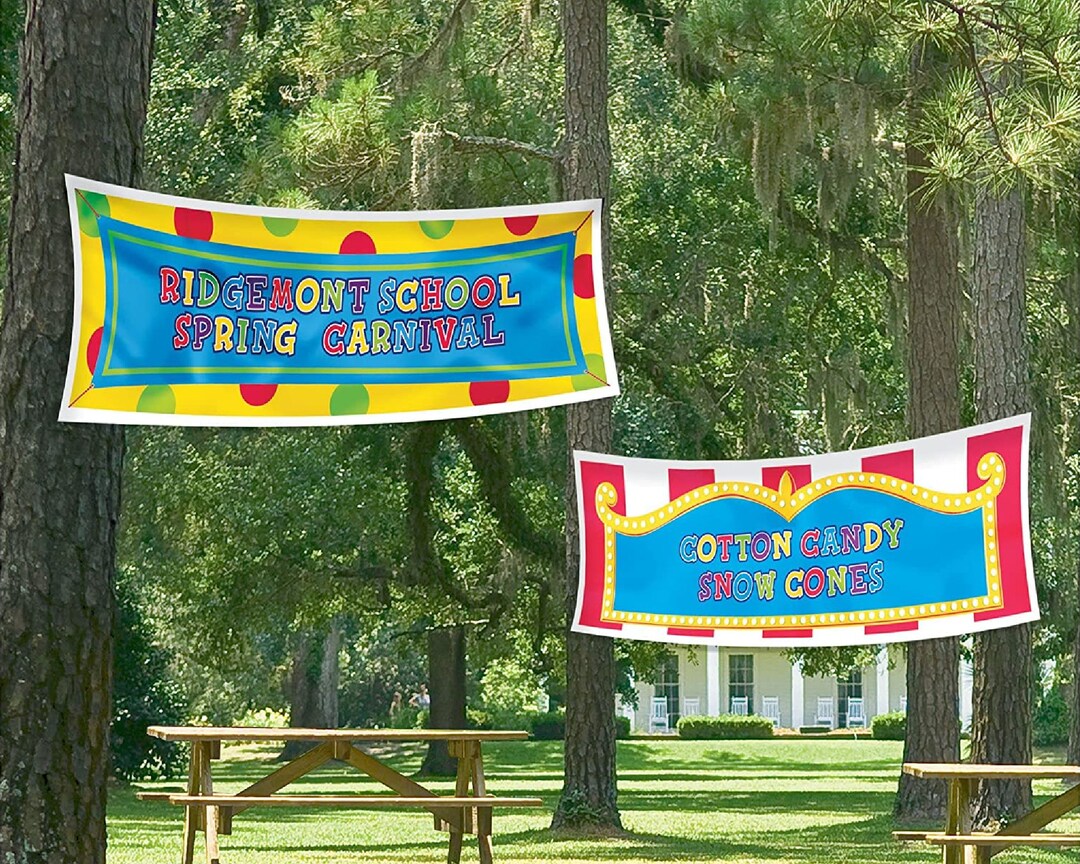 4 Pack Jumbo Carnival Banners | Carnival Birthday Party Decorations ...