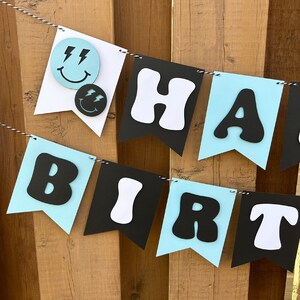 Custom Blue Happy Face Banner | One Happy Dude Birthday Party ...