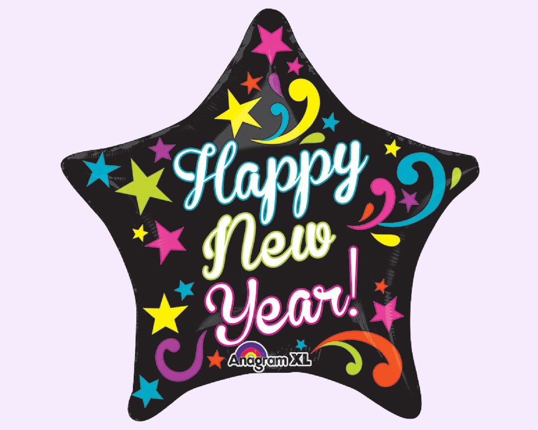 21" Colourful New Years Balloon | Bright NYE Party Supplies | New Years ...
