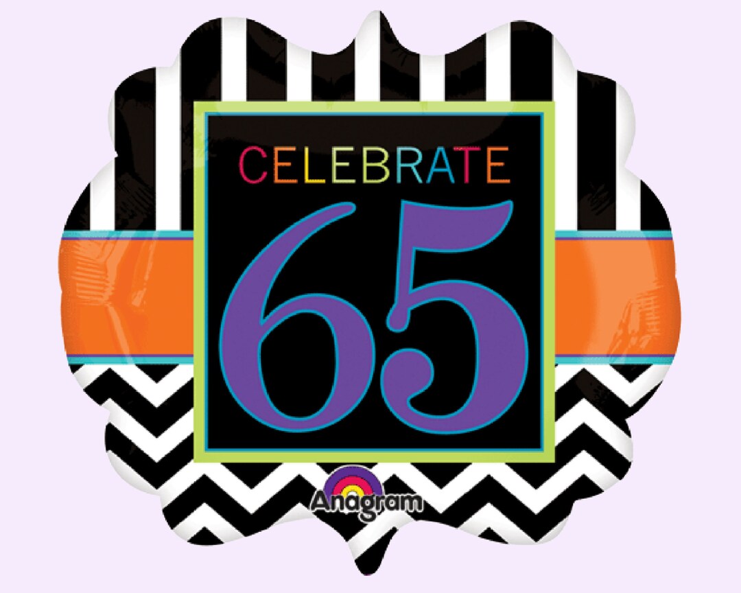 25 Inch Jumbo 65 Birthday Balloon | Birthday Party Decorations | 65th ...
