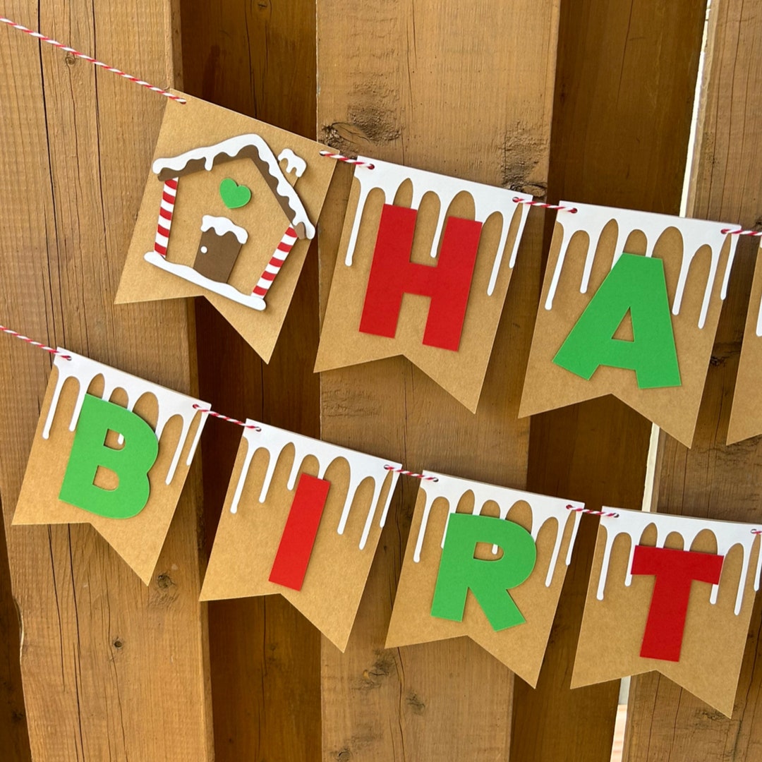Custom Gingerbread House Banner | Winter Onederland Birthday Party ...