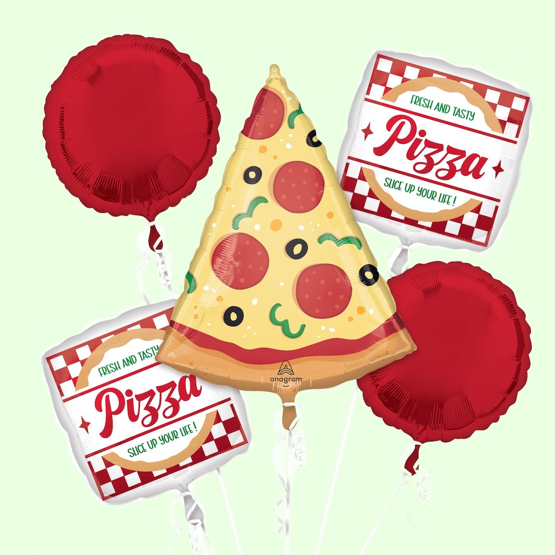 Pizza Balloon Bouquet | Pizza Birthday Party Decorations | Pizza Party ...