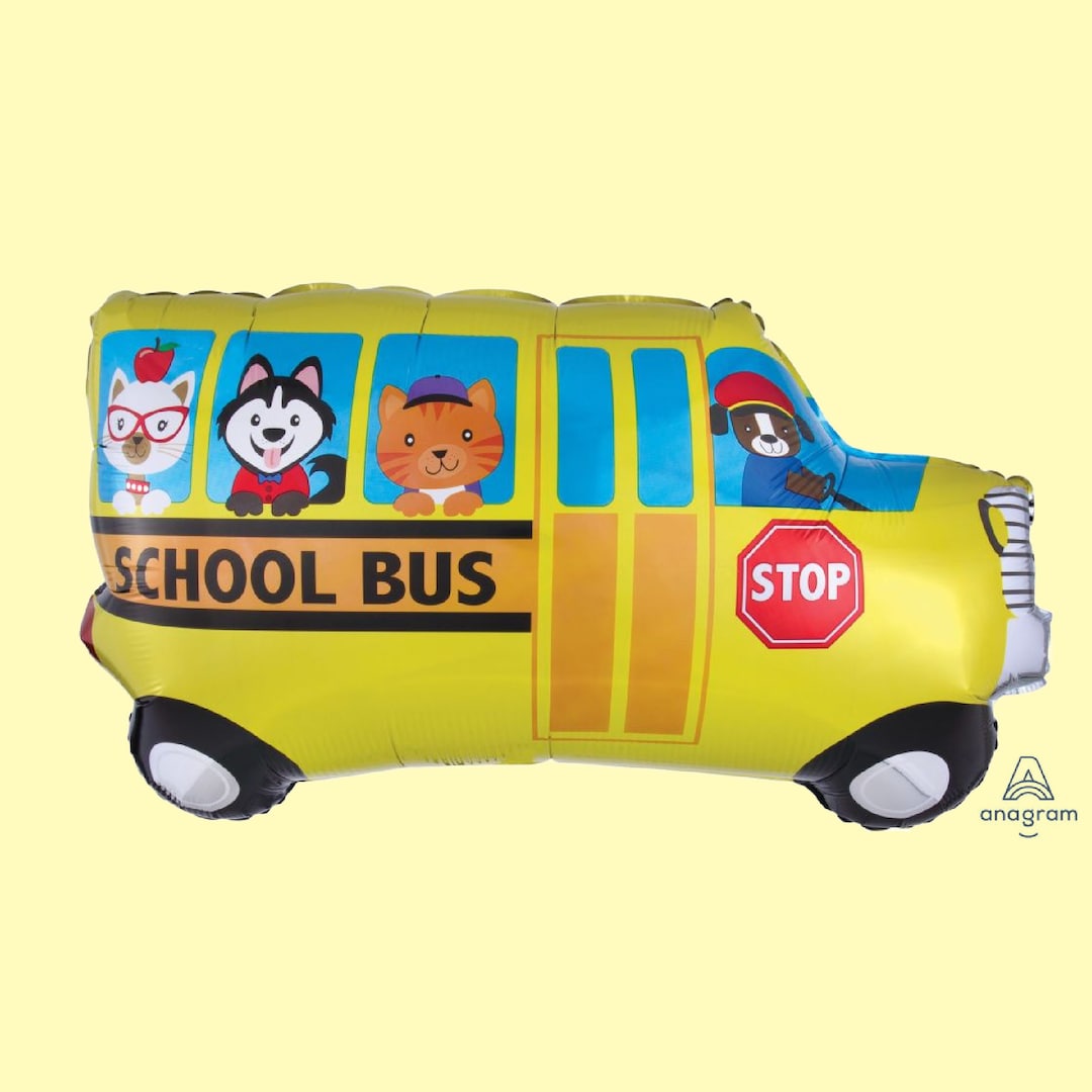 Jumbo 30 Inch School Bus Balloon | School Bus Birthday Party ...