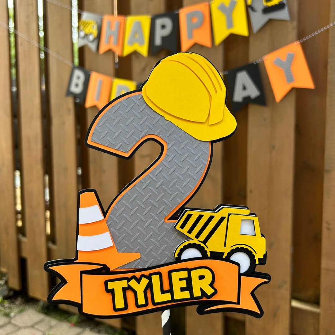 Custom Construction Cake Topper | Construction Birthday Party ...