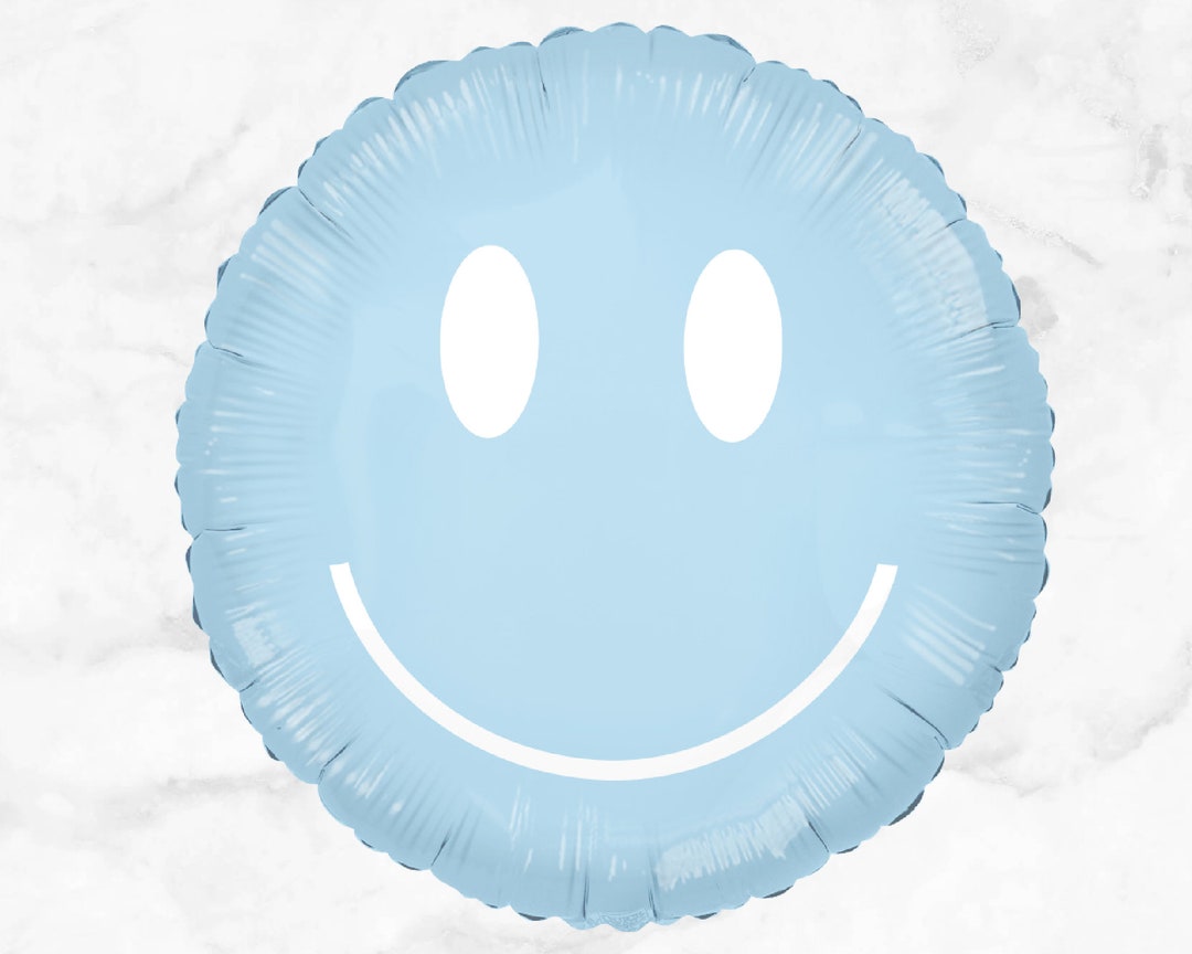 Jumbo 30" Blue Smile Face Balloon | One Happy Dude Birthday Party ...