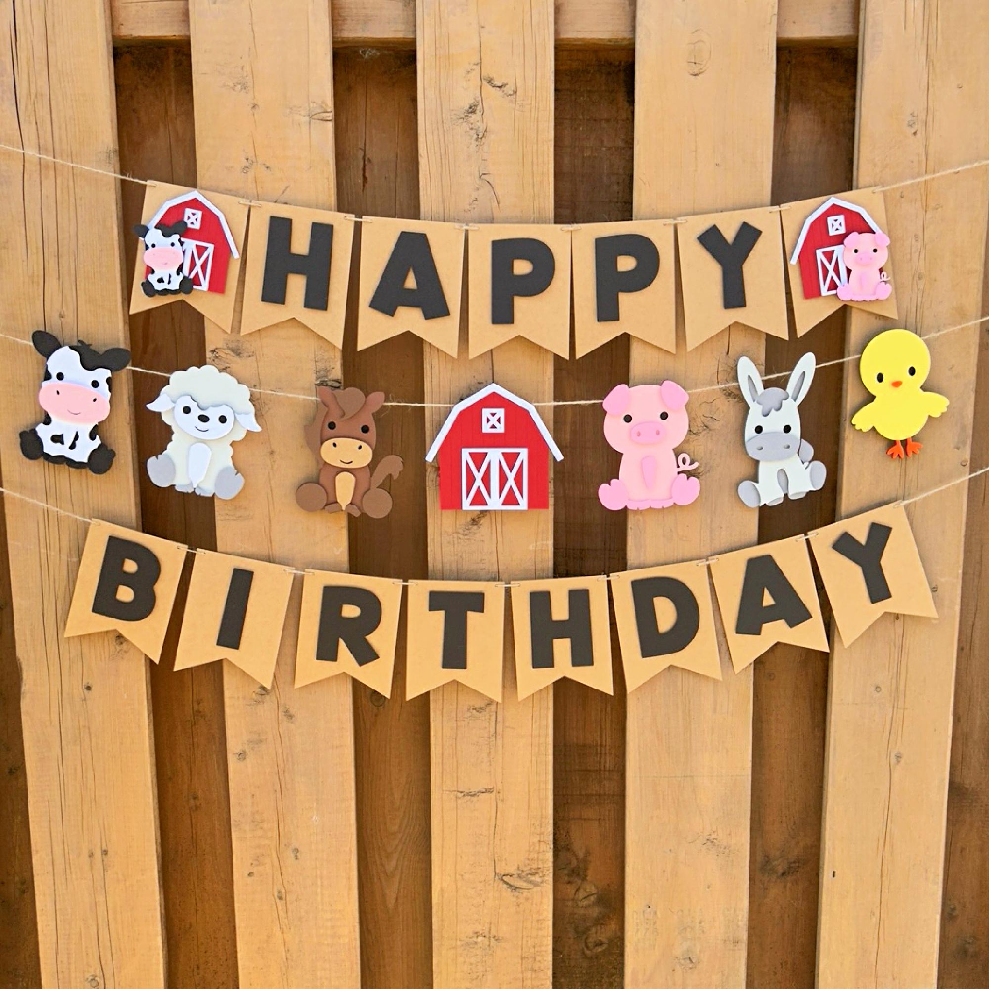 Custom Farm Banner | Barnyard Birthday Party Decorations | Farm Animal ...