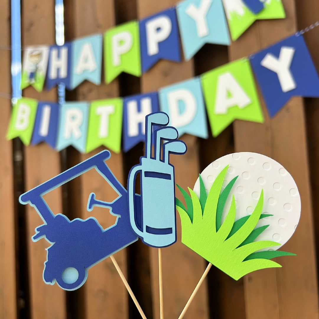 Golf Cupcake Toppers | Hole in One Birthday Party Decorations | Golf ...