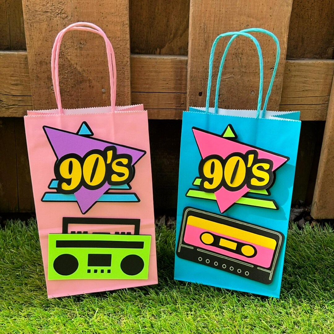 90s Party Favour Bags | 90s Birthday Party Decorations | Bach to the 90 ...