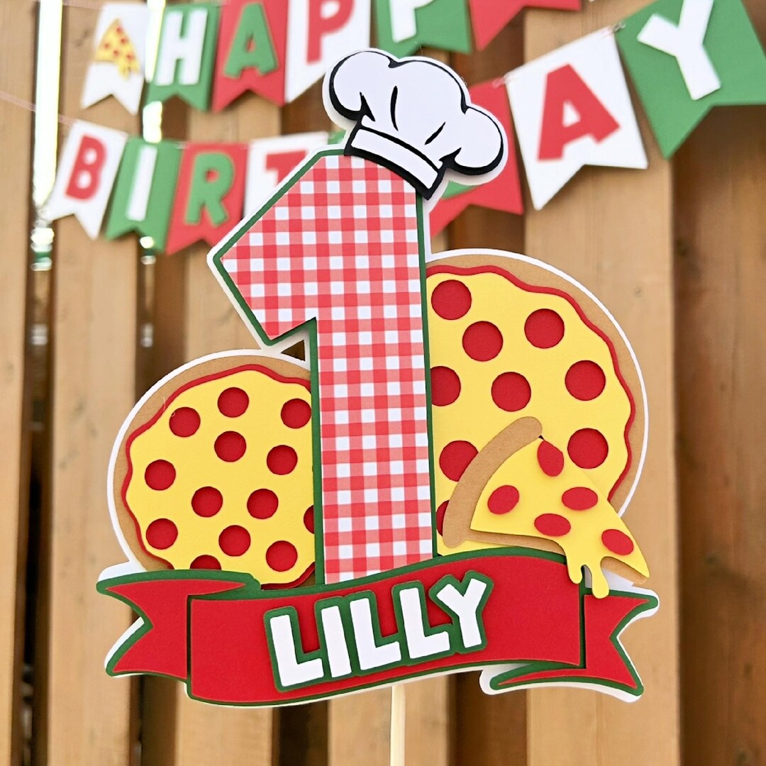 Custom Pizza Cake Topper | Pizza Birthday Party Decorations | Pizza ...