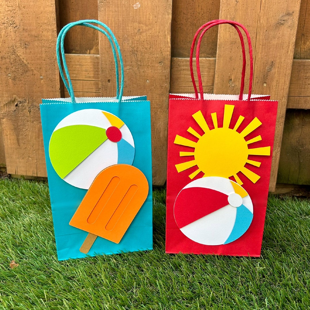 Pool Party Favour Bags | Bright Pool Birthday Party Decorations ...