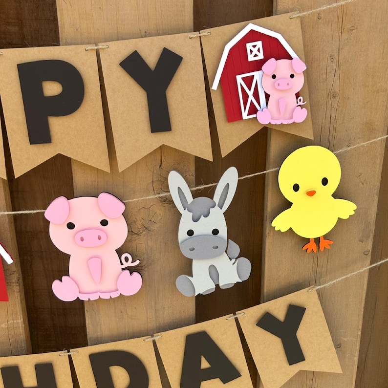 Custom Farm Banner | Barnyard Birthday Party Decorations | Farm Animal ...