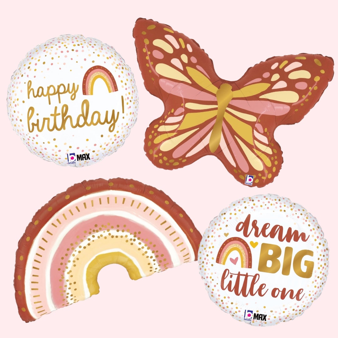 Boho Rainbow Balloons | Muted Rainbow Birthday Party Decorations ...