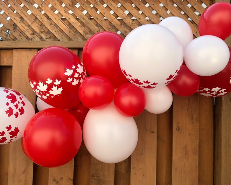 Canada Balloon Garland | Canada Day Decorations | Canada Day BBQ Decor ...