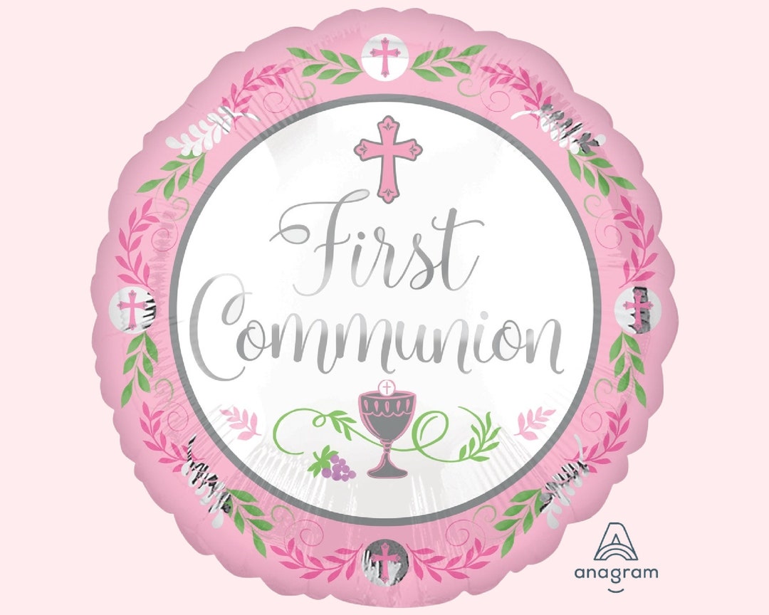 18" Pink First Communion Balloon | First Holy Communion Party ...