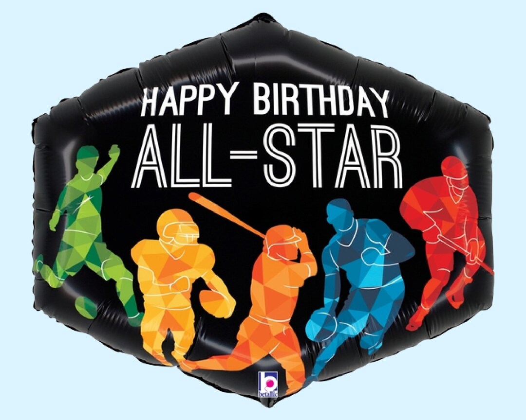 30 Inch All Star Birthday Balloon | Sports Birthday Party Decorations ...