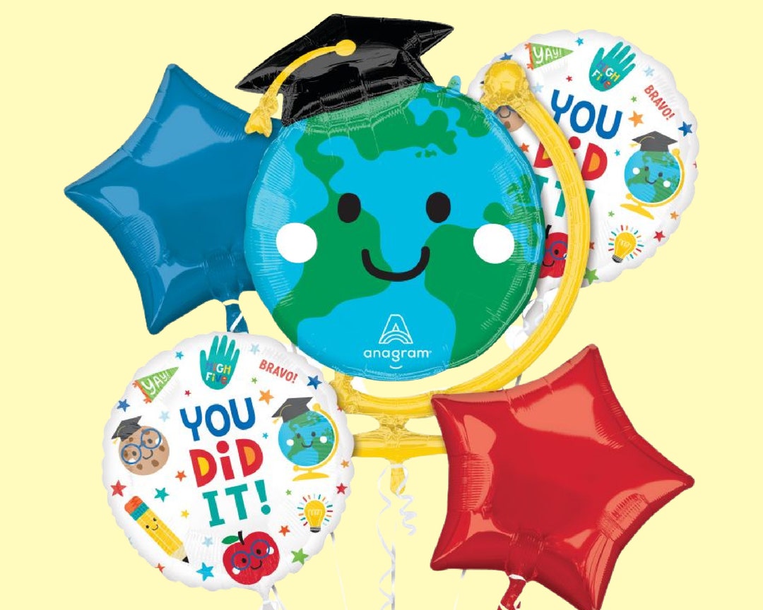 Teacher Graduation Balloon Bouquet | Elementary School Graduation ...