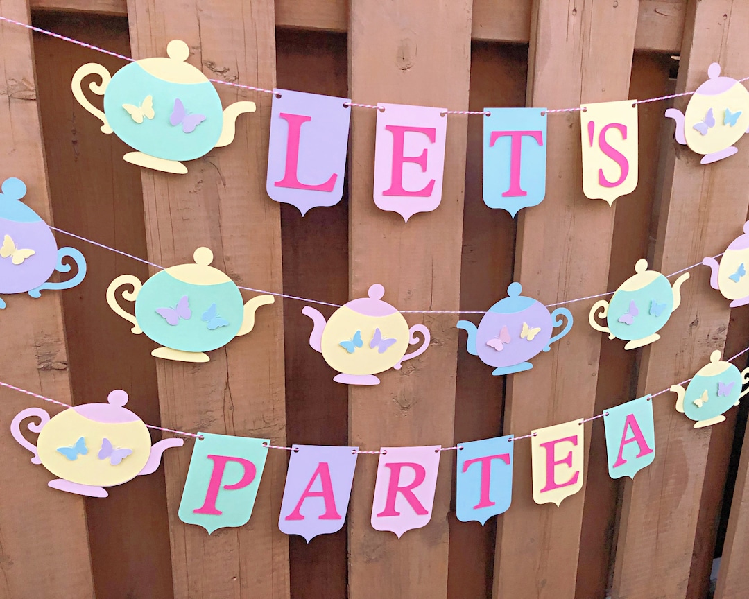 Custom Tea Party Banner Tea Party Birthday Decorations Tea for Two Baby ...