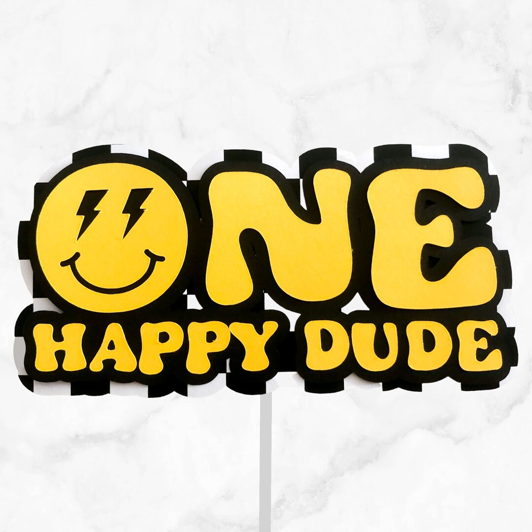 One Happy Dude Cake Topper | 1 Happy Dude Birthday Party Decorations ...