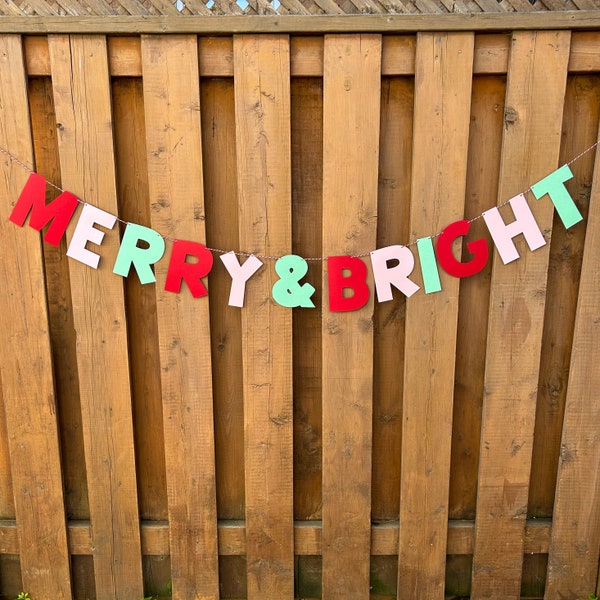 Merry and Bright Banner - Etsy
