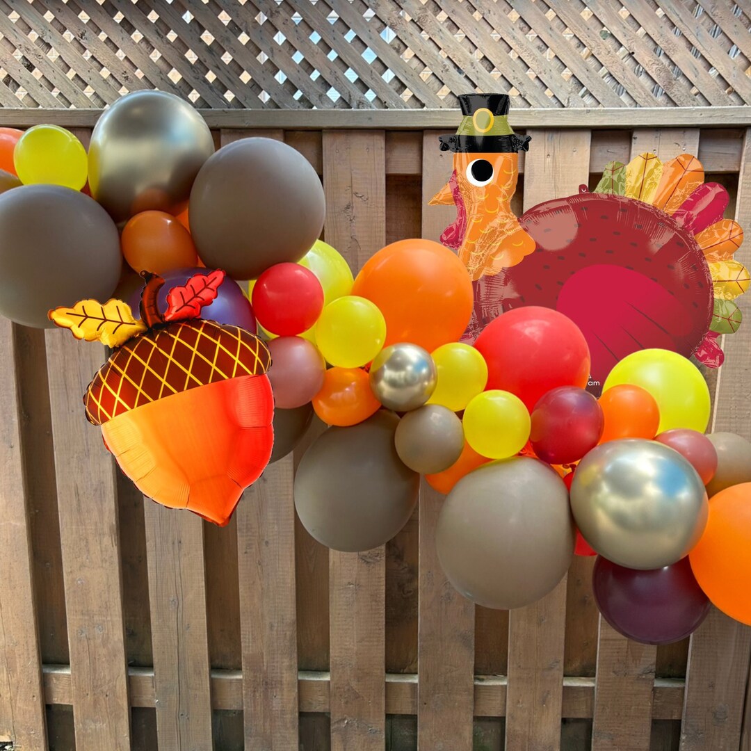 Thanksgiving Balloon Garland Little Turkey Birthday Party Decorations ...