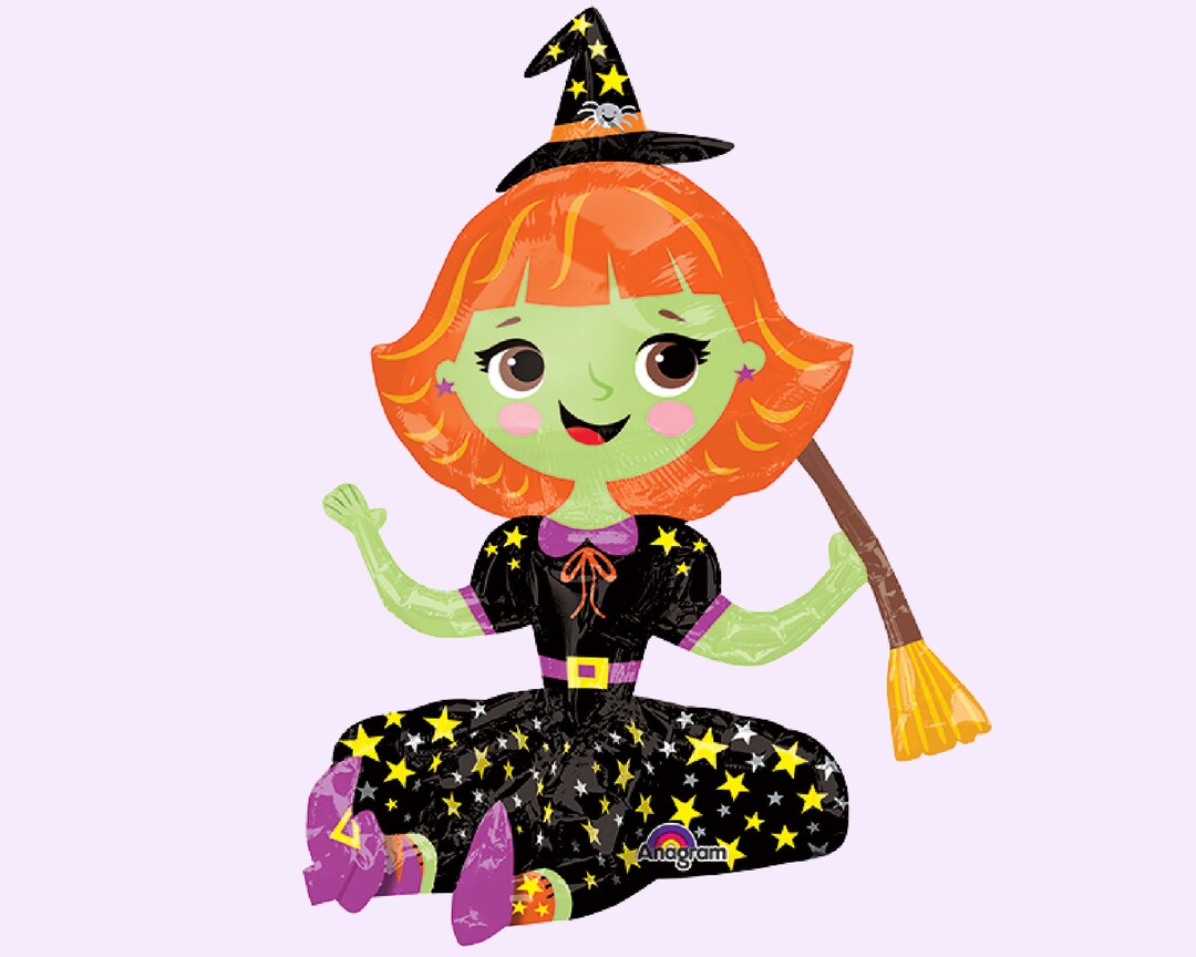 21 Inch Airfill Witch Balloon | Halloween Party Decoration | Spooky ...