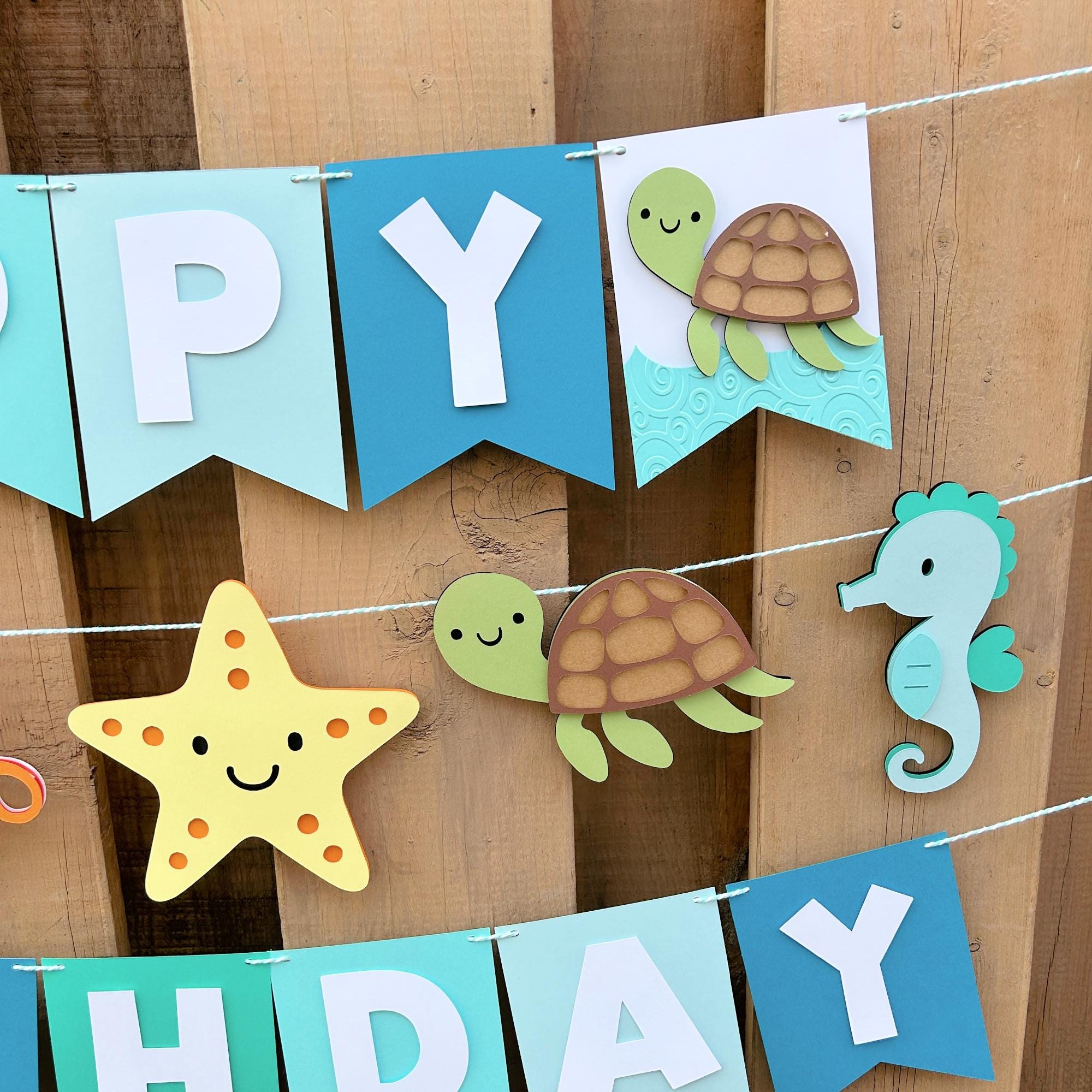 Blue Under the Sea Birthday Banner | Oneder the Sea Birthday Party ...