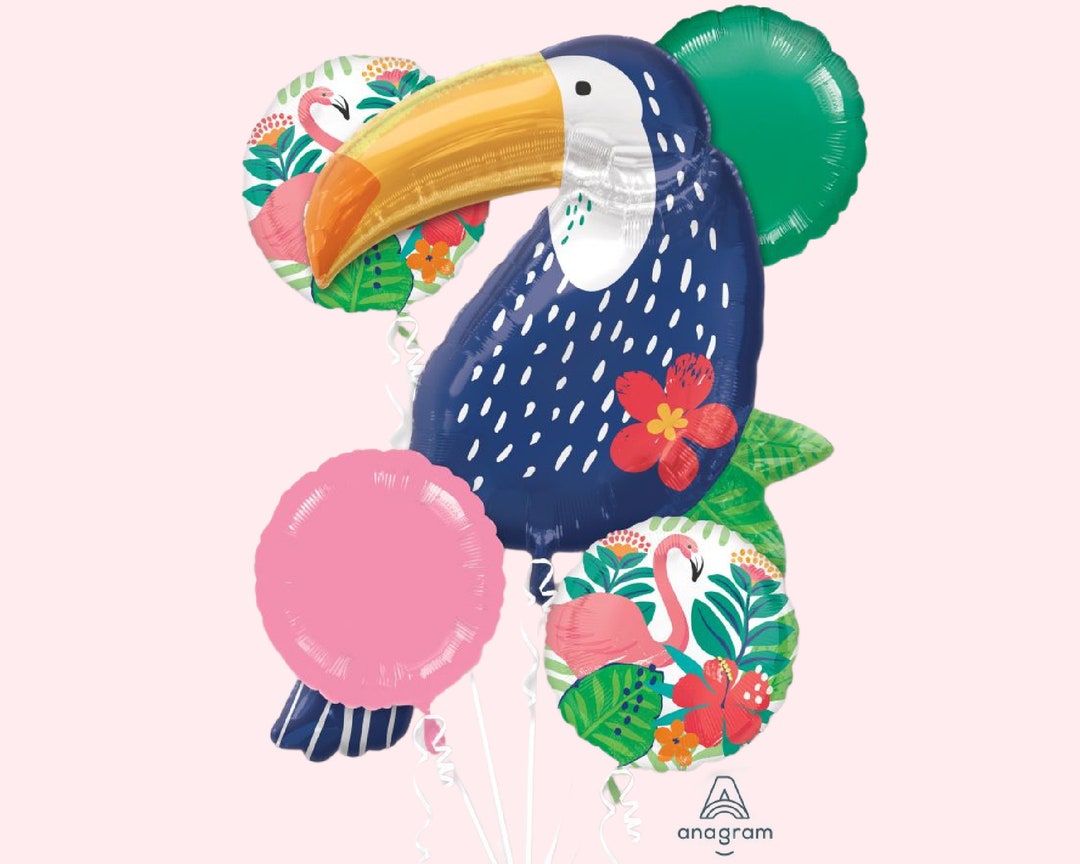 Tropical Jungle Bird Balloon Bouquet | Two Wild Birthday Party | Wild ...