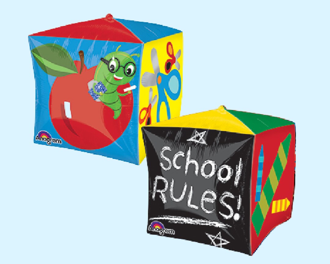 15 Inch School Rules Cube Balloon | Teacher Graduation Party Decoration ...
