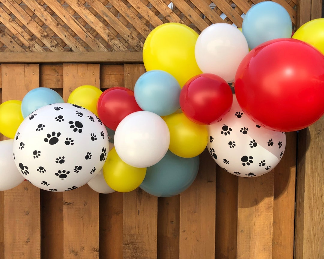 Paw Print Balloon Garland Puppy Party Decorations Primary Colour Dog ...