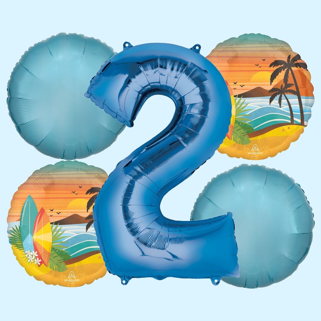 Surf Totally Twobular Balloon Bouquet | Beach Birthday Party ...