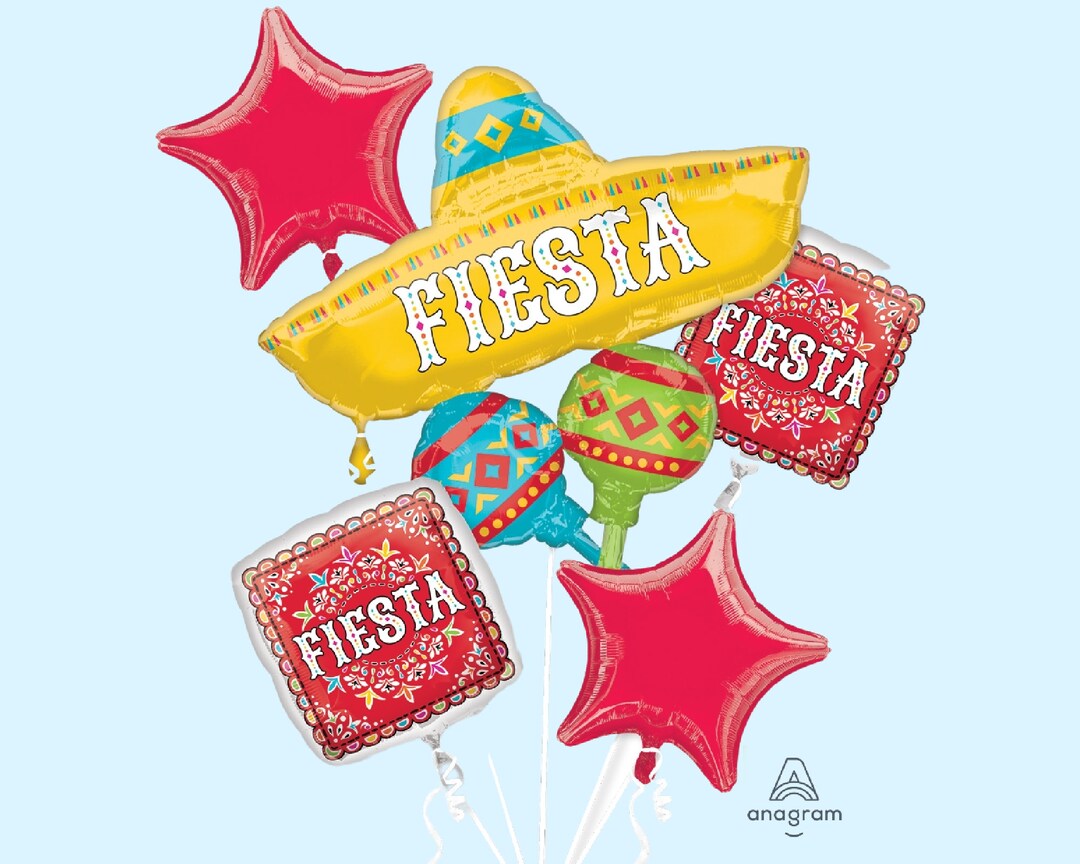 Fiesta Balloon Bouquet First Fiesta Birthday Party Decoration Taco ...