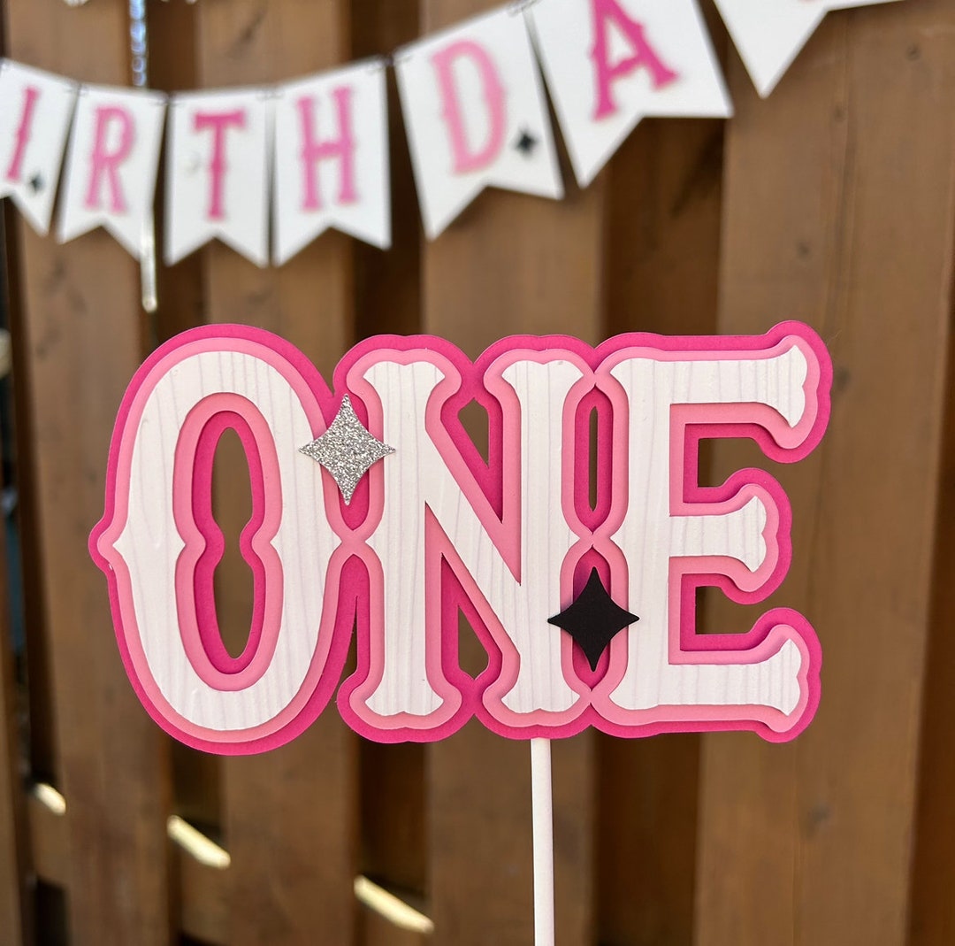 Disco Cowgirl Smash Cake Topper | Pink My First Rodeo Birthday Party ...