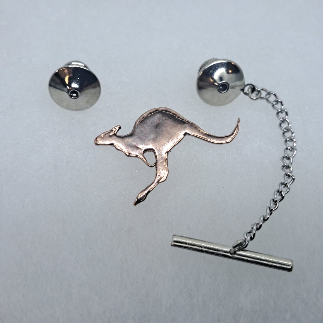 Kangaroo Pin or Tie Tack, Australian Penny, Cut Coin Jewelry, Artisan ...