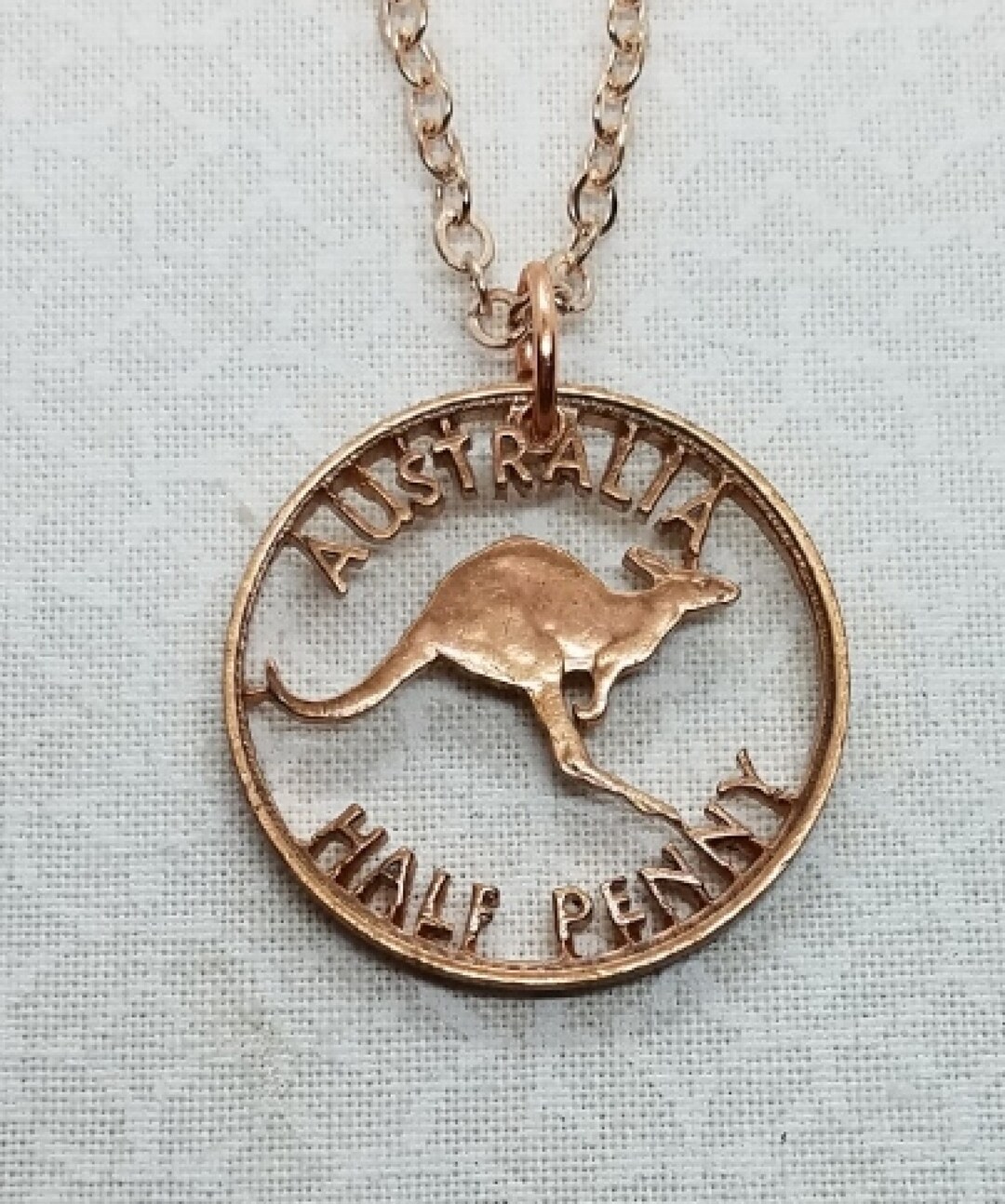Kangaroo Pendant, Cut Coin Jewelry, Artisan Jewelry, Kangaroo Necklace ...