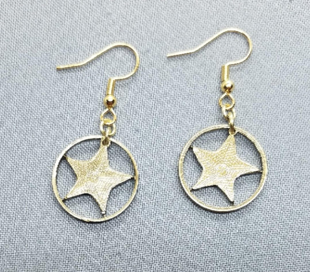Starfish Earrings, Bahama Penny, Cut Coin Jewelry, Dangle Earrings ...