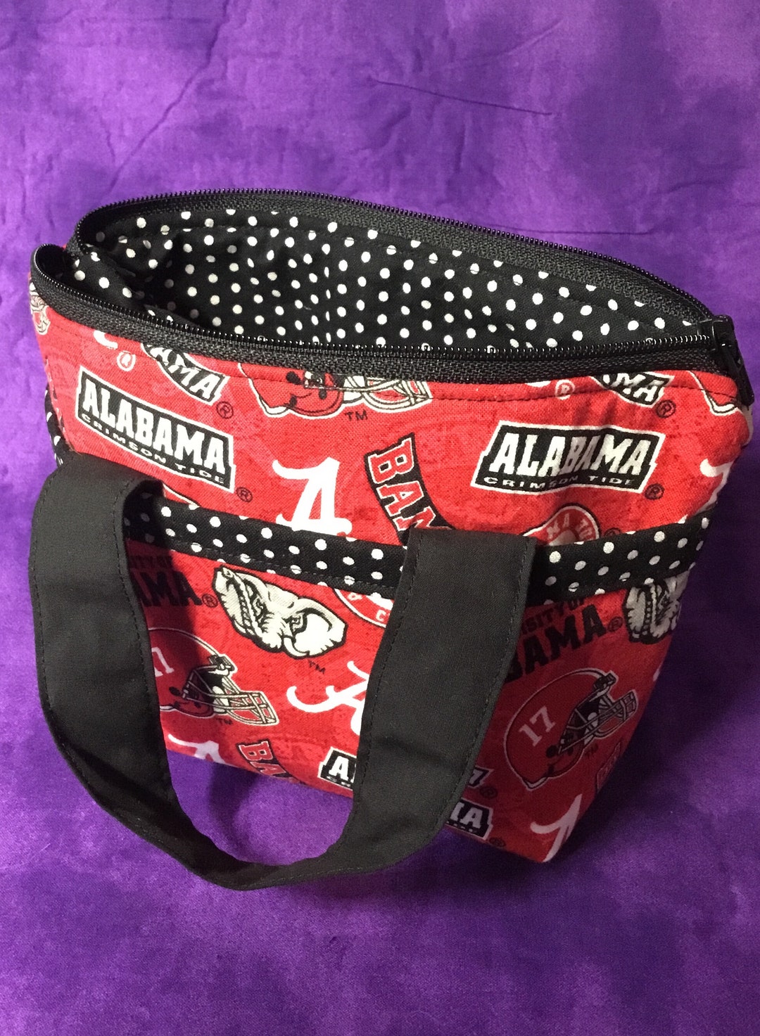 Alabama Crimson Tide Mini Handmade Tote Bag, Purse, Pocket Book ...