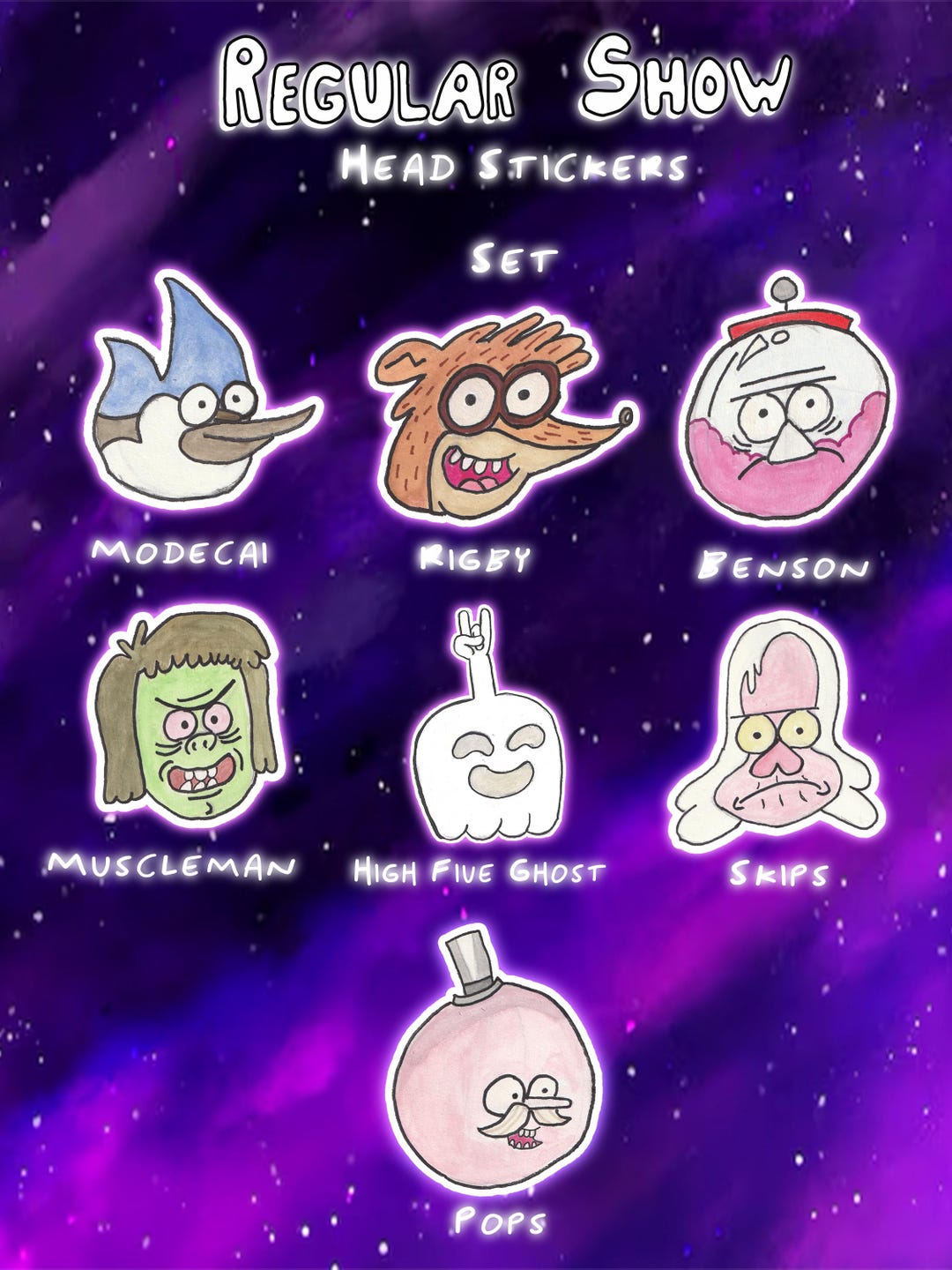 Regular Show Head Sticker Set - Etsy