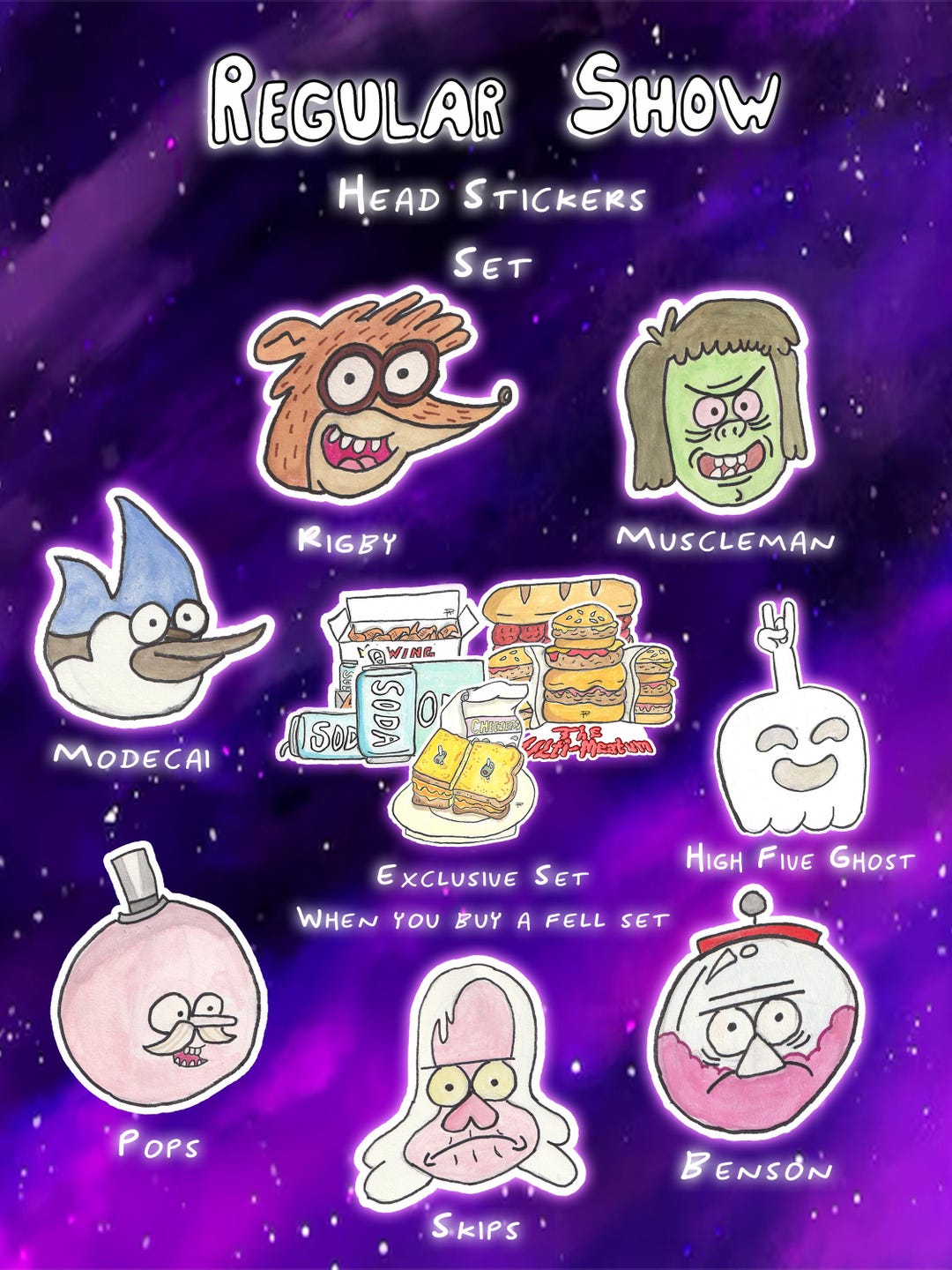 Regular Show Head Sticker Set - Etsy