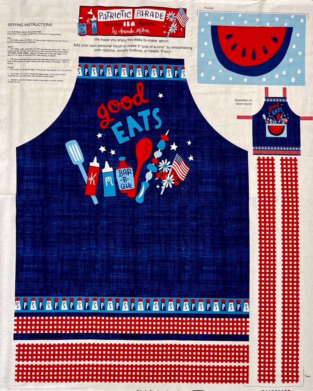 Patriotic Parade Apron Panel by Studioe - Etsy