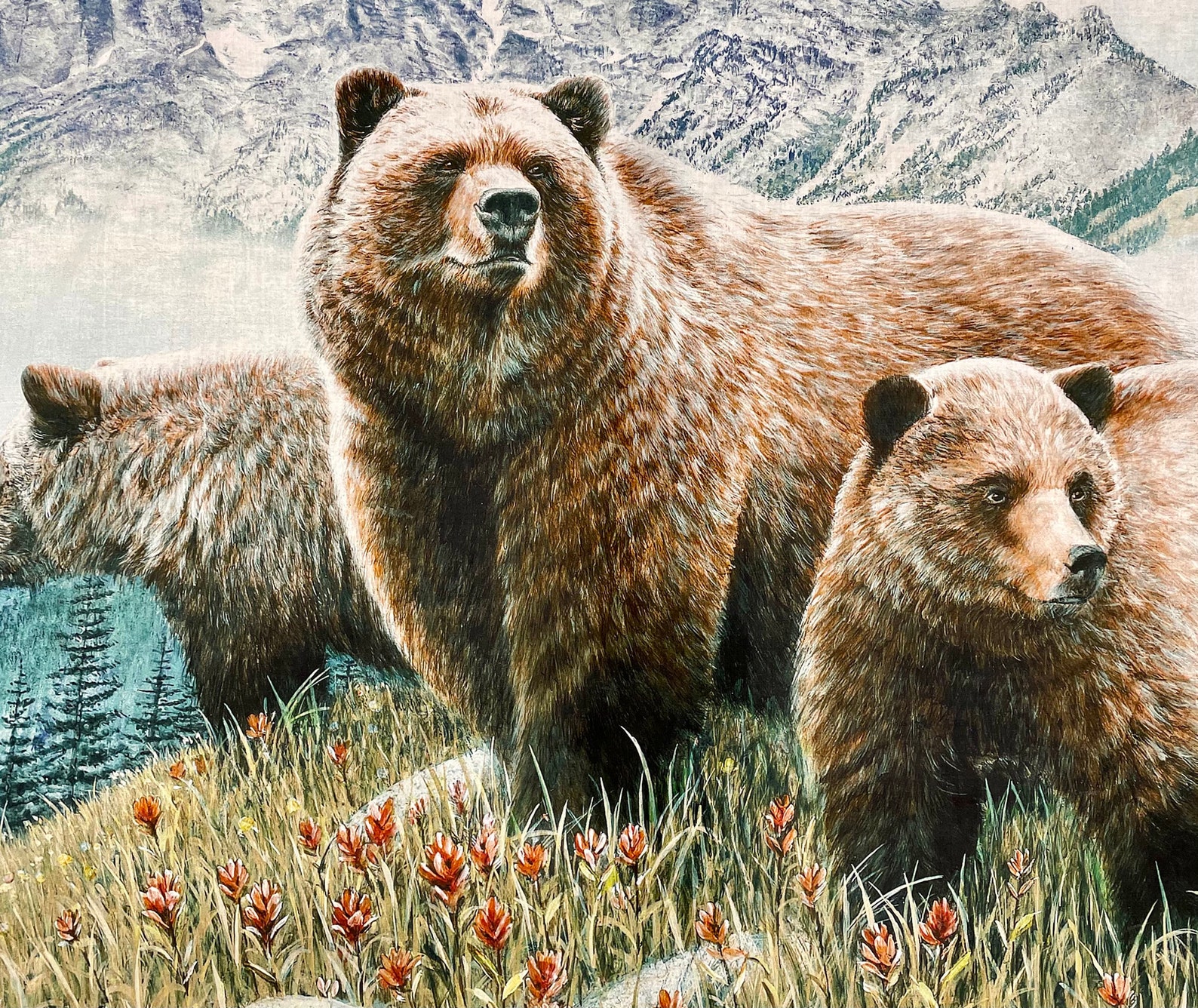 Bears in Mountains by Wild Wings | Etsy