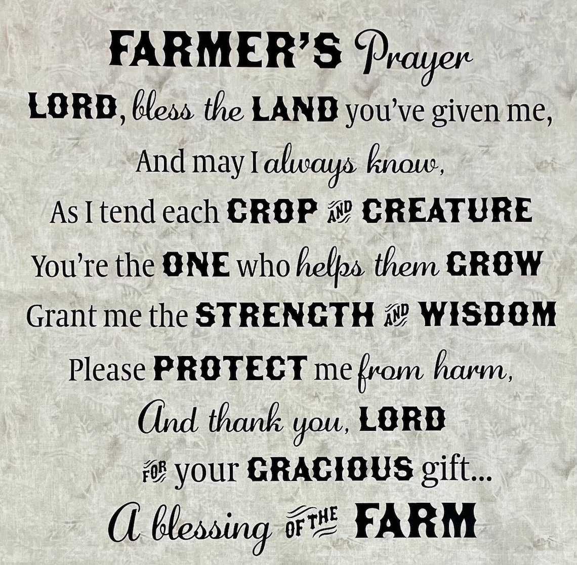 Farmers Prayer by Timeless Treasures | Etsy