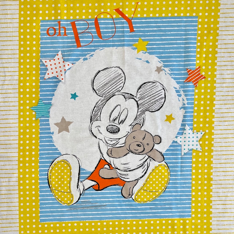 Mickey Mouse Fabric Panel - Etsy