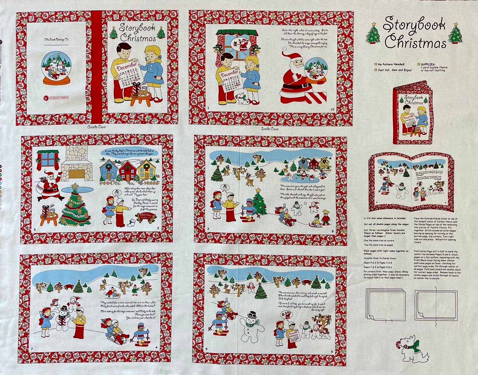 Storybook Christmas Cloth Book Panel by Windham Fabrics - Etsy