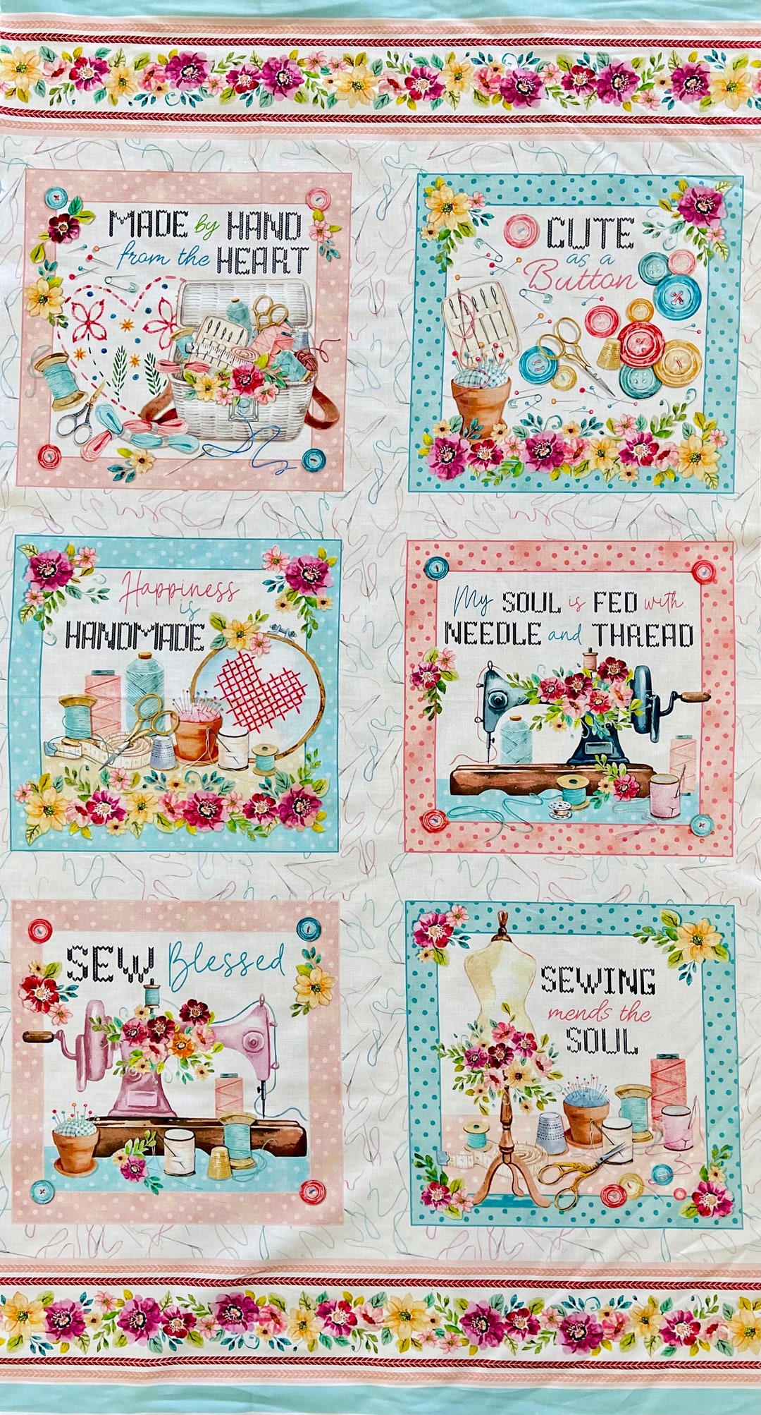 Sew in Love Panel by Benartex - Etsy