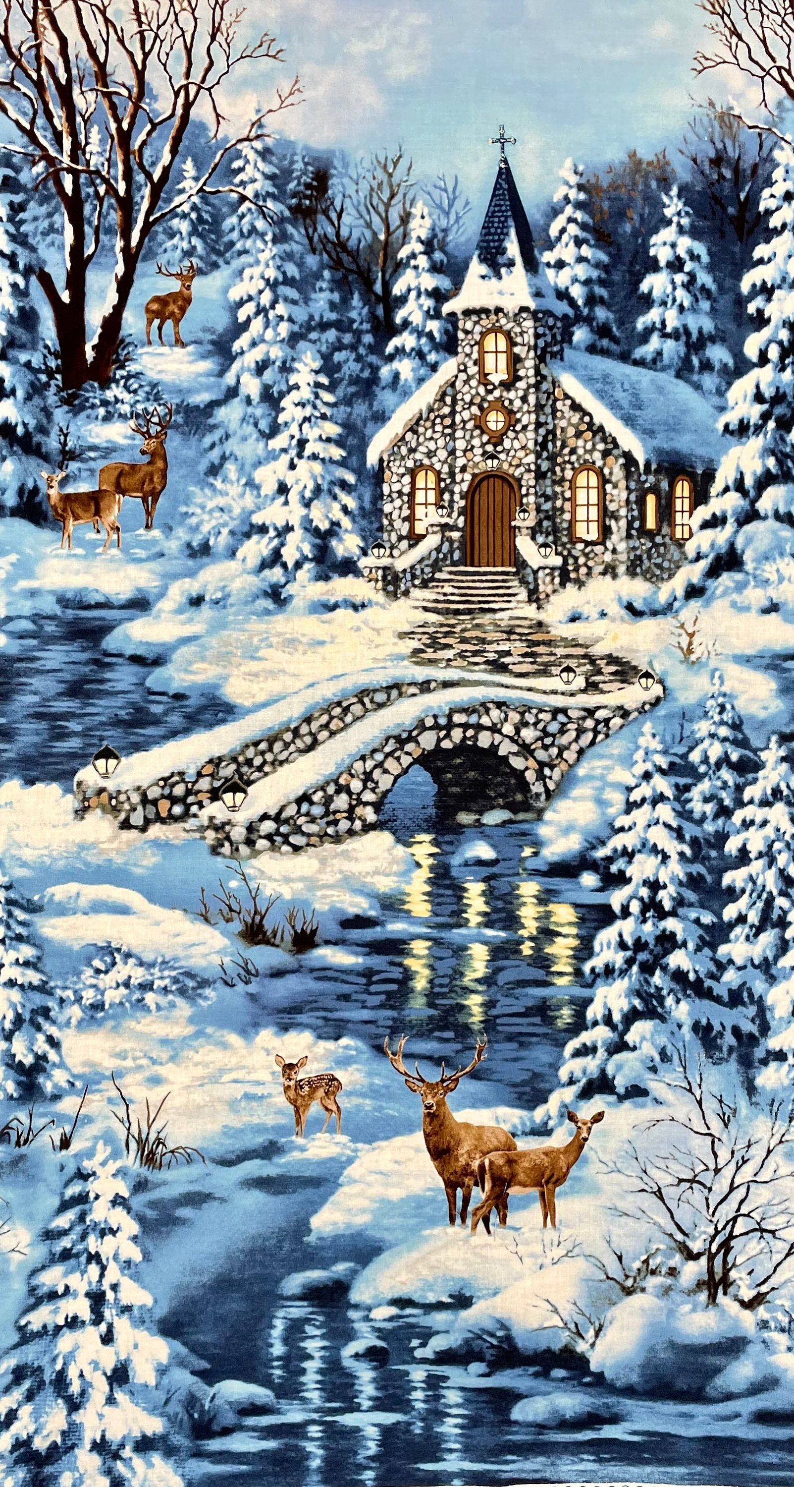 Church in the Snow by Timeless Treasures - Etsy