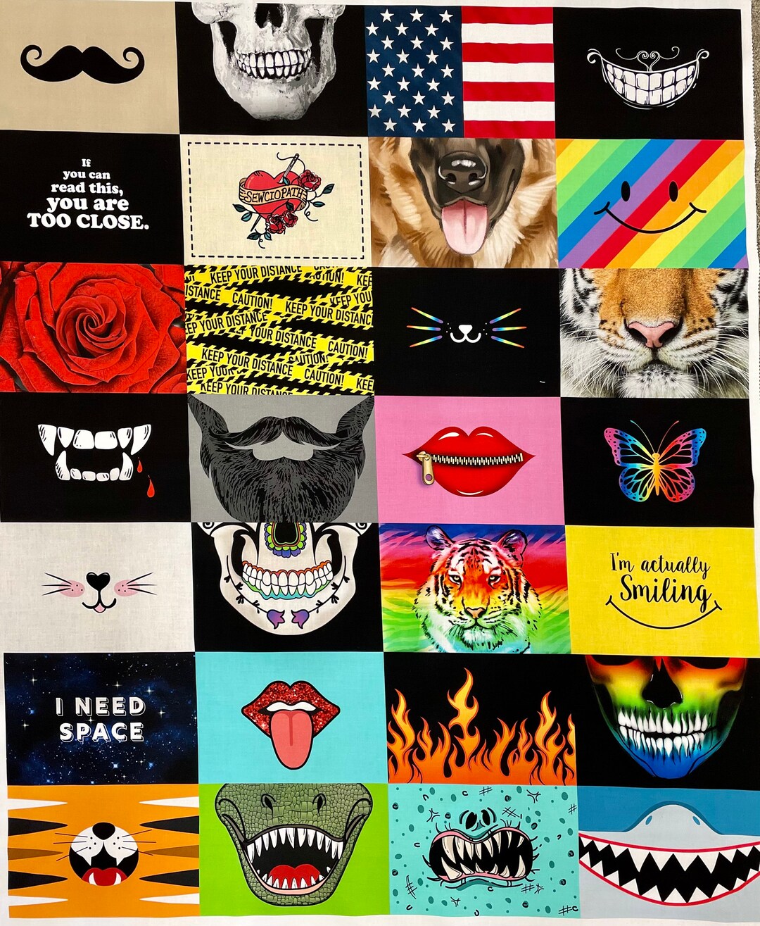 Multi Mask Panel by Timeless Treasures - Etsy